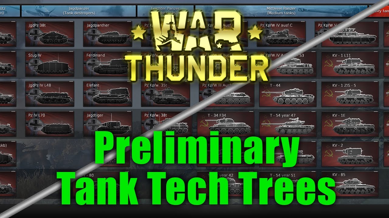 War Thunder Tanks: German and Russian Tech Trees Released! [Preliminary Tech Trees]