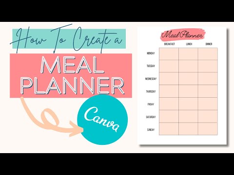 Meal Planning Printable | Simple Weekly Meal Planning | Canva Tutorial