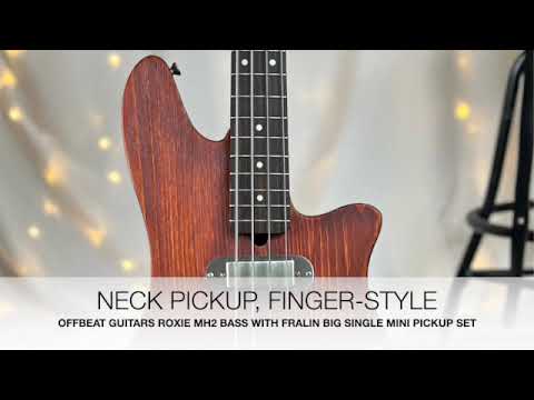 Offbeat Guitars Roxie 30" Short Scale Bass in Pickle on Pine, | Reverb