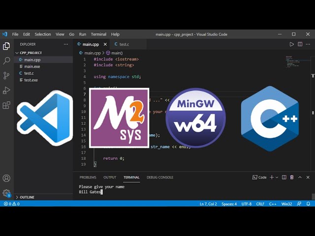 Msys2 visual studio code