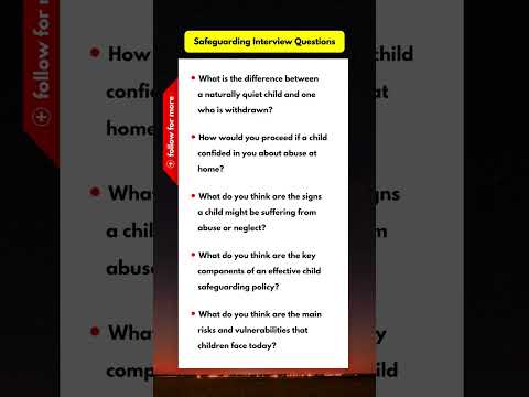 Safeguarding Interview Questions #safeguarding #interviewquestions