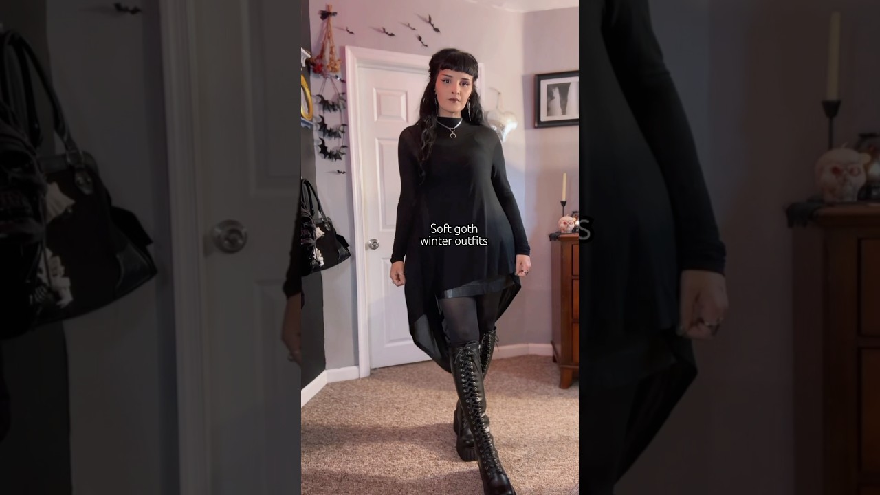 Soft goth winter outfits I’ve worn recently 🖤 #gothfashion #gothstyle #fyp #alternativefashion