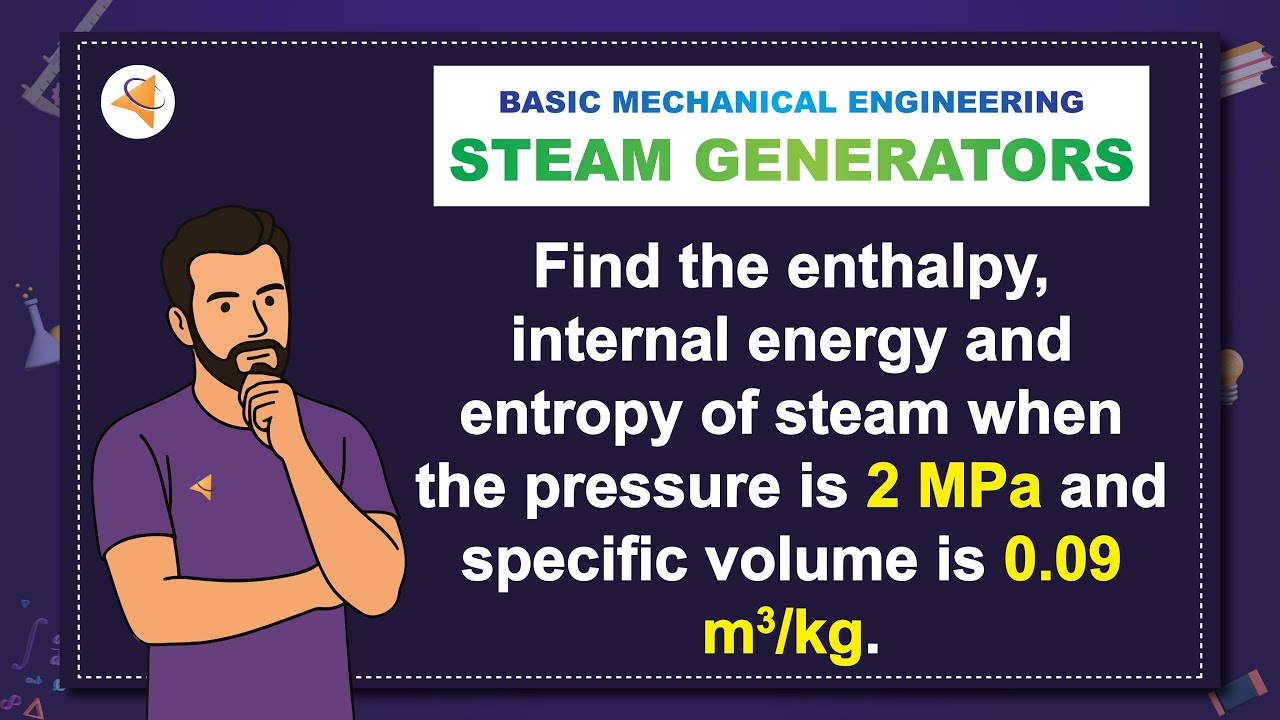 (V-M4-BME) Prob-6: Find the enthalpy, internal energy and entropy of steam when the pressure is 2