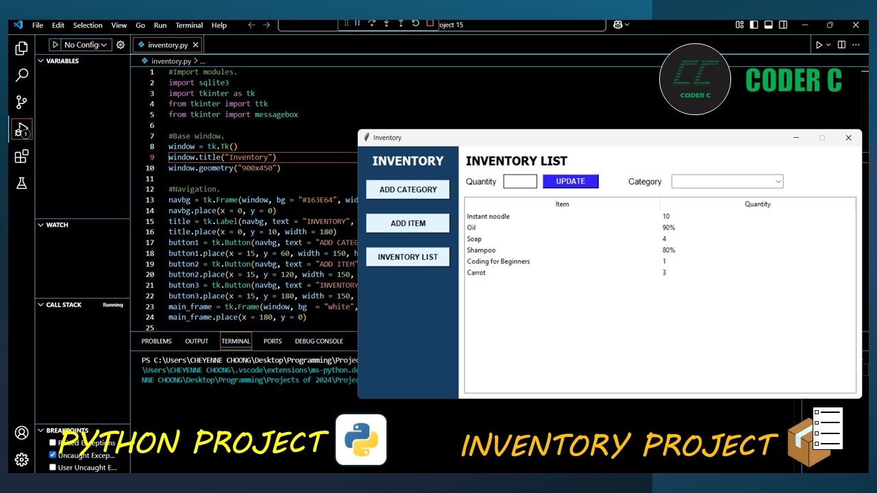 Inventory App in Python || Coder C