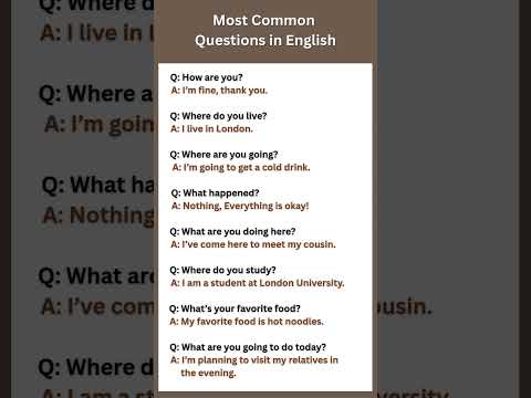 English Speaking Practice โ
Most Common Questions and Answers โ
#learning #englishspeakingpractice