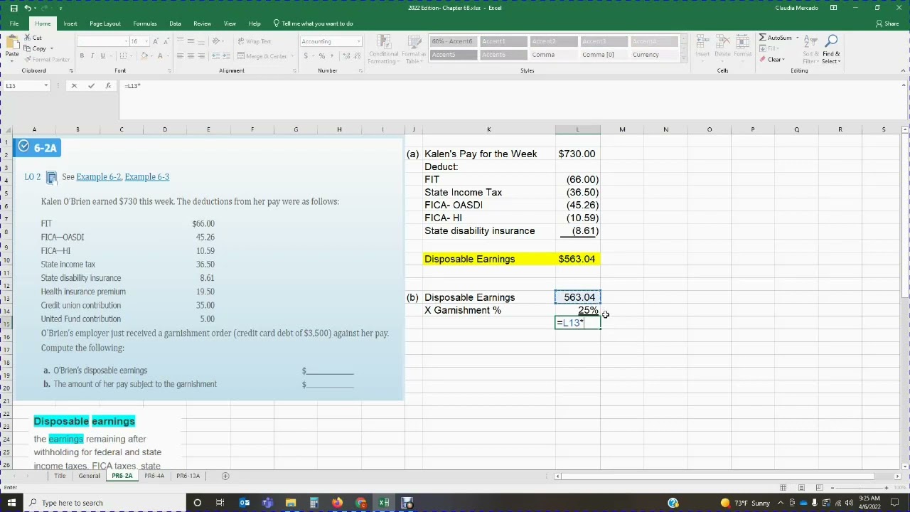 Payroll 2022 Chapter 6: PR6-2
