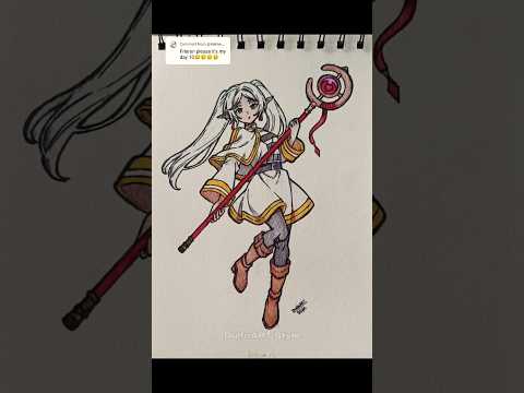 Frieren, speed drawing #anime #drawing #frieren #art #animeart #animedrawing #draw #fyp #animedraw