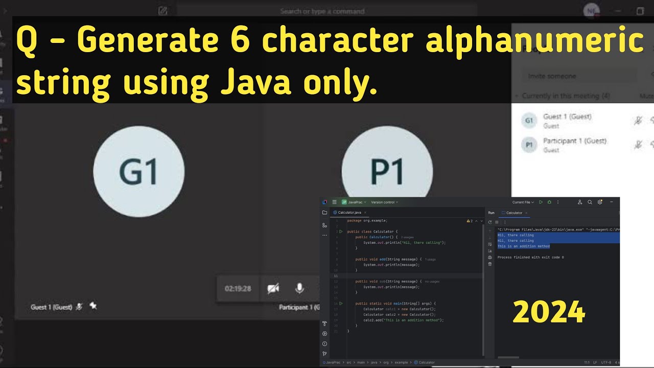 How to generate alphanumeric random string using Java, Selenium Java Interview Coding Questions.