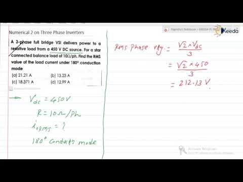 Solving Three-Phase Inverter Numericals - Power Electronics GATE Numerical 2 Video Lecture ...
