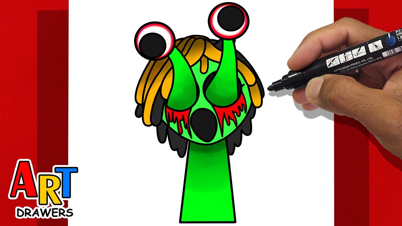 How To Draw Green Horror - INCREDIBOX SPRUNKI😮(Beats Vineria)