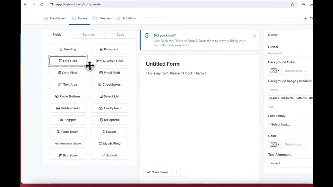Creating Your First Form Report on Tinyform