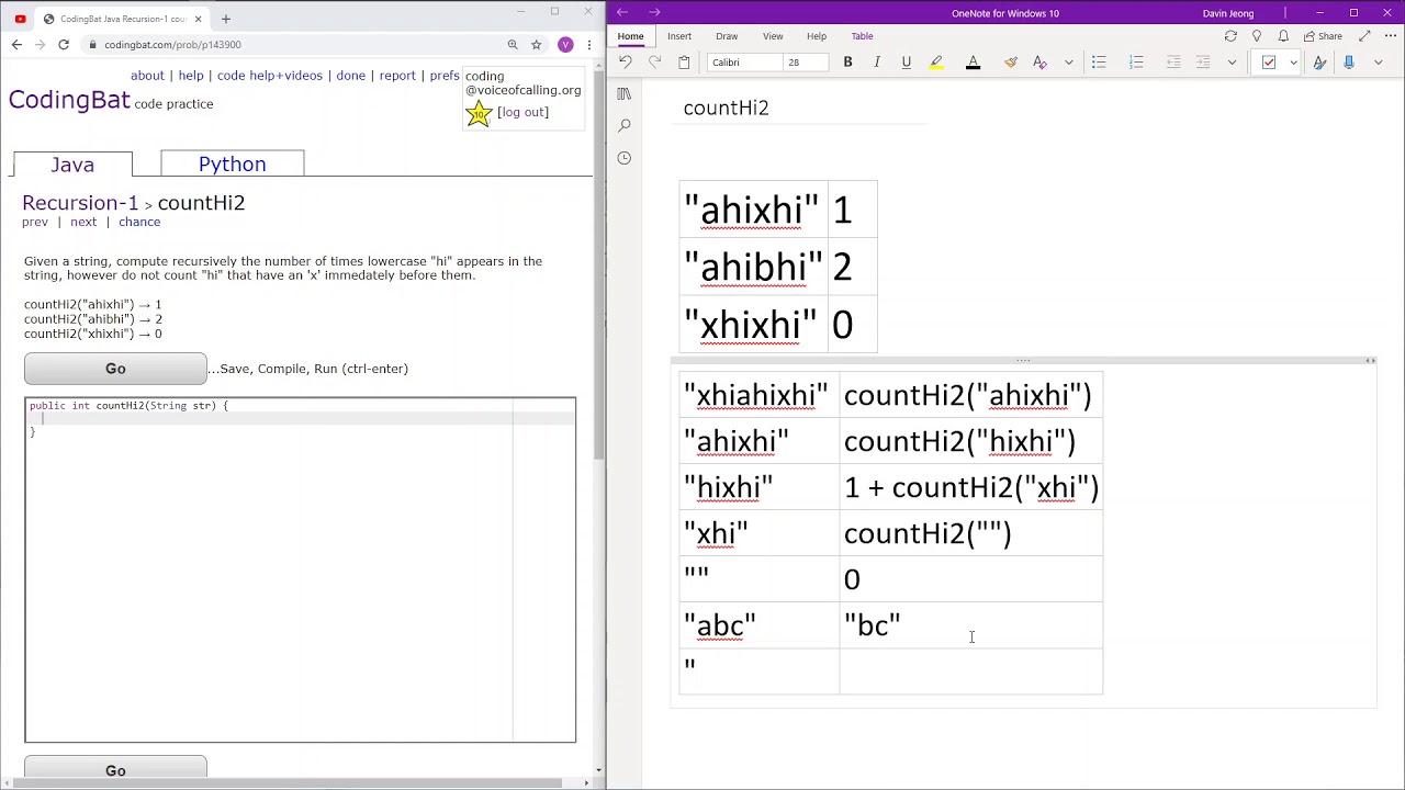 Recursion - 1 (countHi2) Java Solution || Codingbat.com