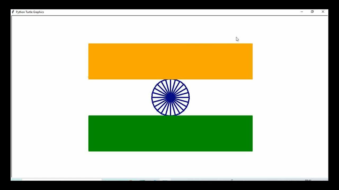 Create Indian National Flag Using Turtle in Python