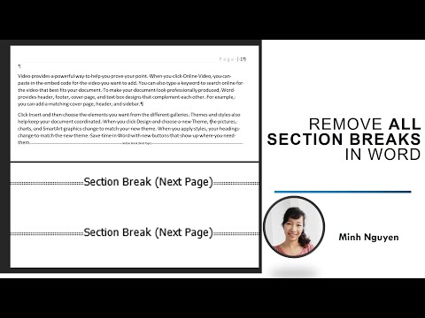 How to remove all section breaks at once in Word's header & footer