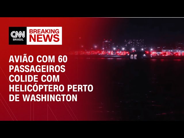 Veja o momento da colisão entre avião e helicóptero nos EUA | CNN Brasil
