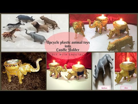 Convert plastic Animal Toys into Candle holder | Upcycle Animal Toys | Diwali special | how to make