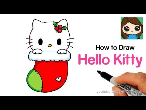 How to Draw Hello Kitty Christmas Stocking Easy