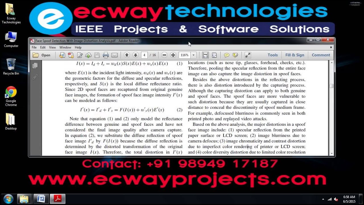 Face Spoof Detection With Image Distortion Analysis