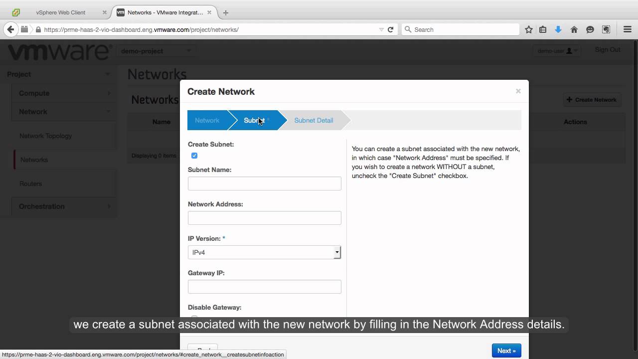VMware Integrated OpenStack – Adding Networks