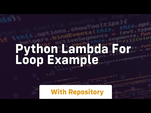 python lambda for loop example
