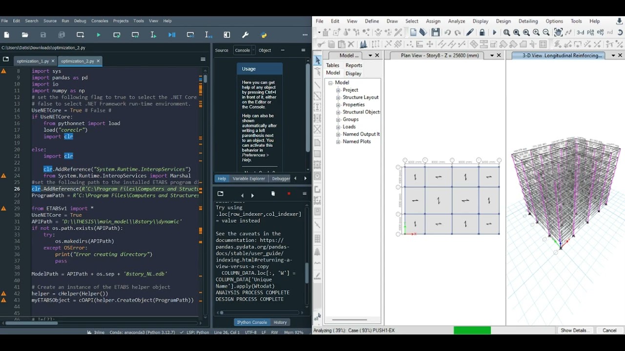 Using  CSI ETABS API and  Python opens exciting possibilities for structural engineering automation