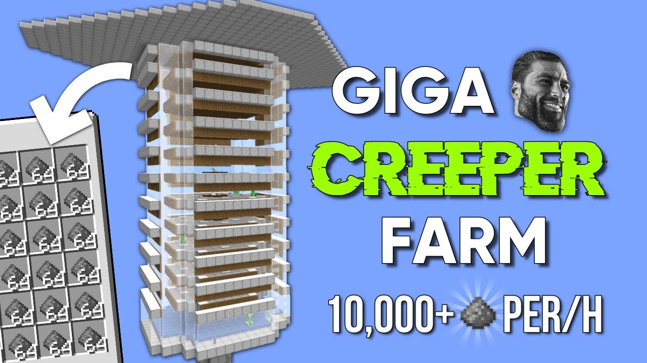 Ultimate Guide to Building a GIGA Creeper Gunpowder and XP Farm in ...