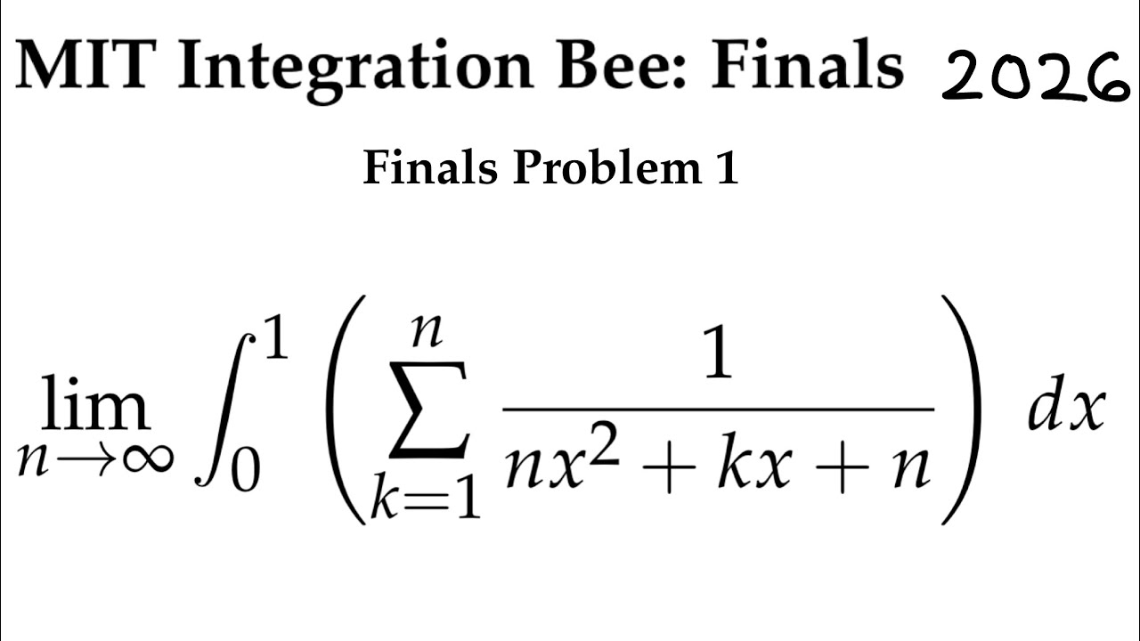 MIT Integration Bee 2026 Finals Problem 1