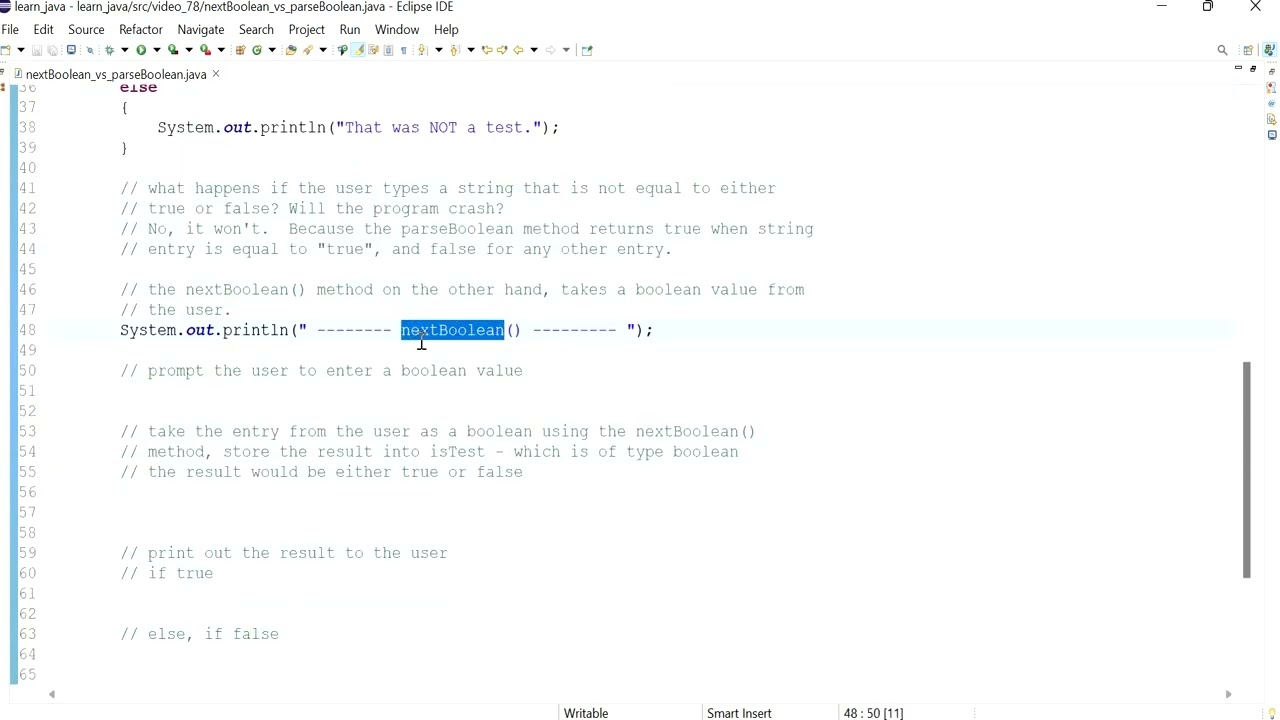 Java 78: parseBoolean() vs the nextBoolean() method