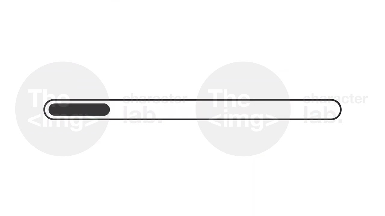 Progress bar moving back forth black and white loading animation