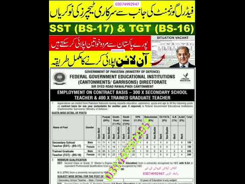 SST and TGT Jobs 2025 in Pakistan | FGEI Jobs 2025 Online Apply |Latest Teaching Jobs #professoramir