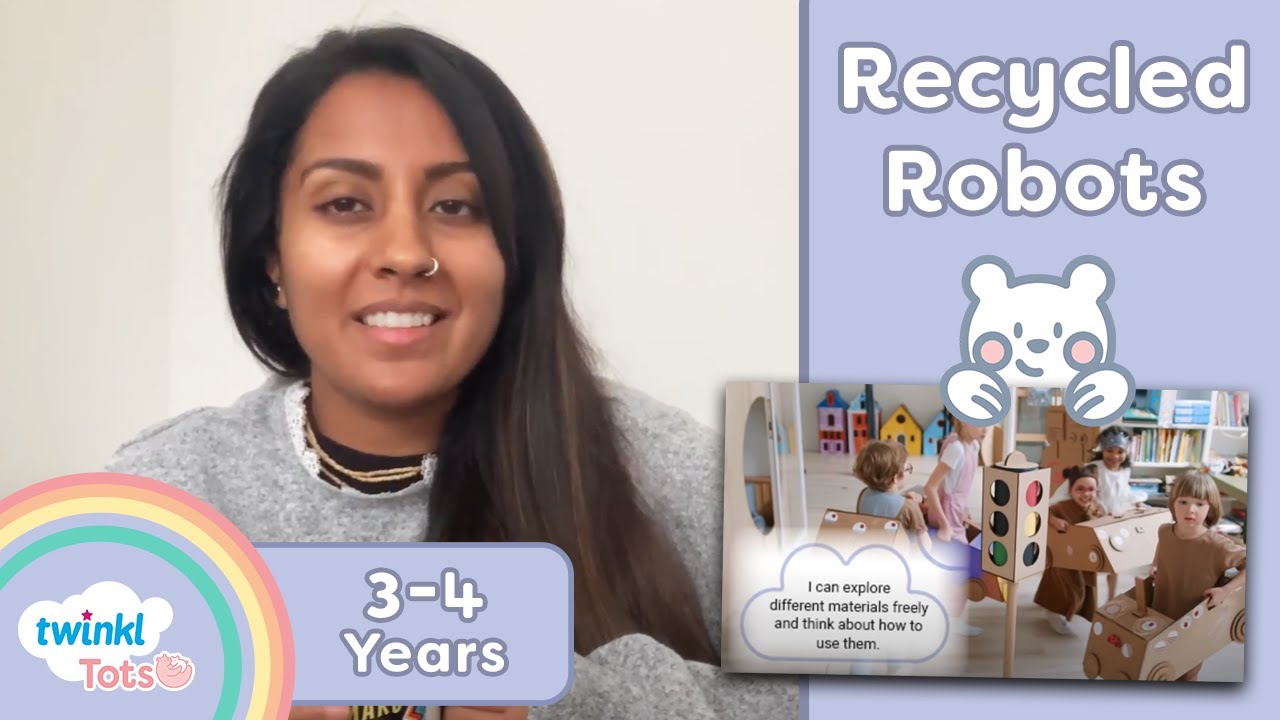 Twinkl Tots Recycled Robots Activity | Arts, Crafts and Music 3-4 Years