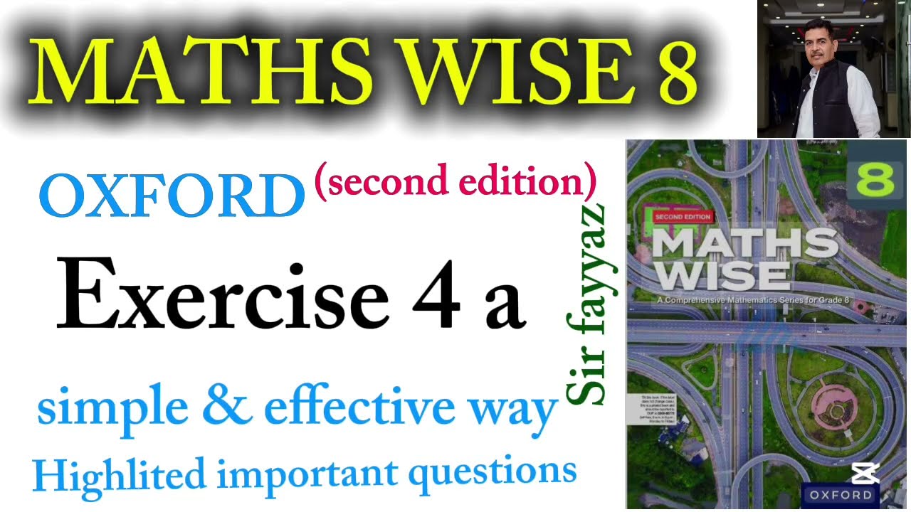 MATHS WISE 8 | EXERCISE 4A | UNIT 4 | OXFORD SECOND EDITION | EX 4A | Chapter 4 | 8th