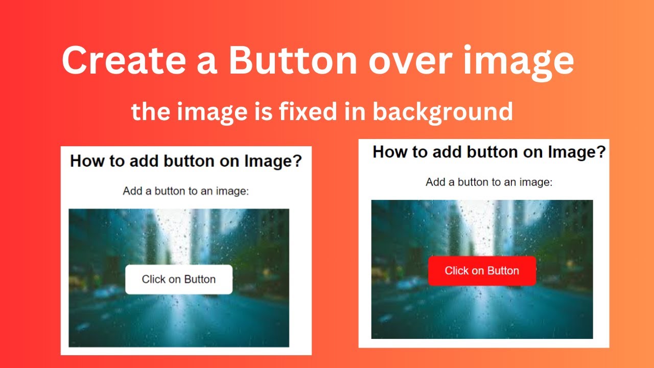 How to create Button over image background by HTML CSS tutorial