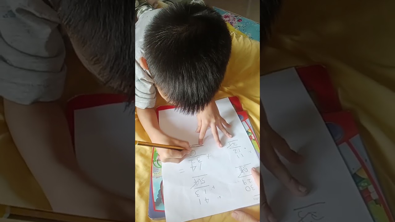 Mak demam ajar anak 6 tahun jawab soalan matematik bentuk lazim.