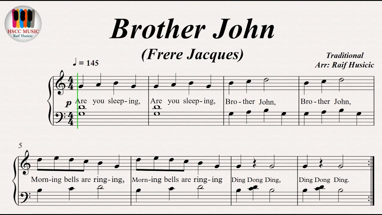Brother John (Frere Jacques), Piano