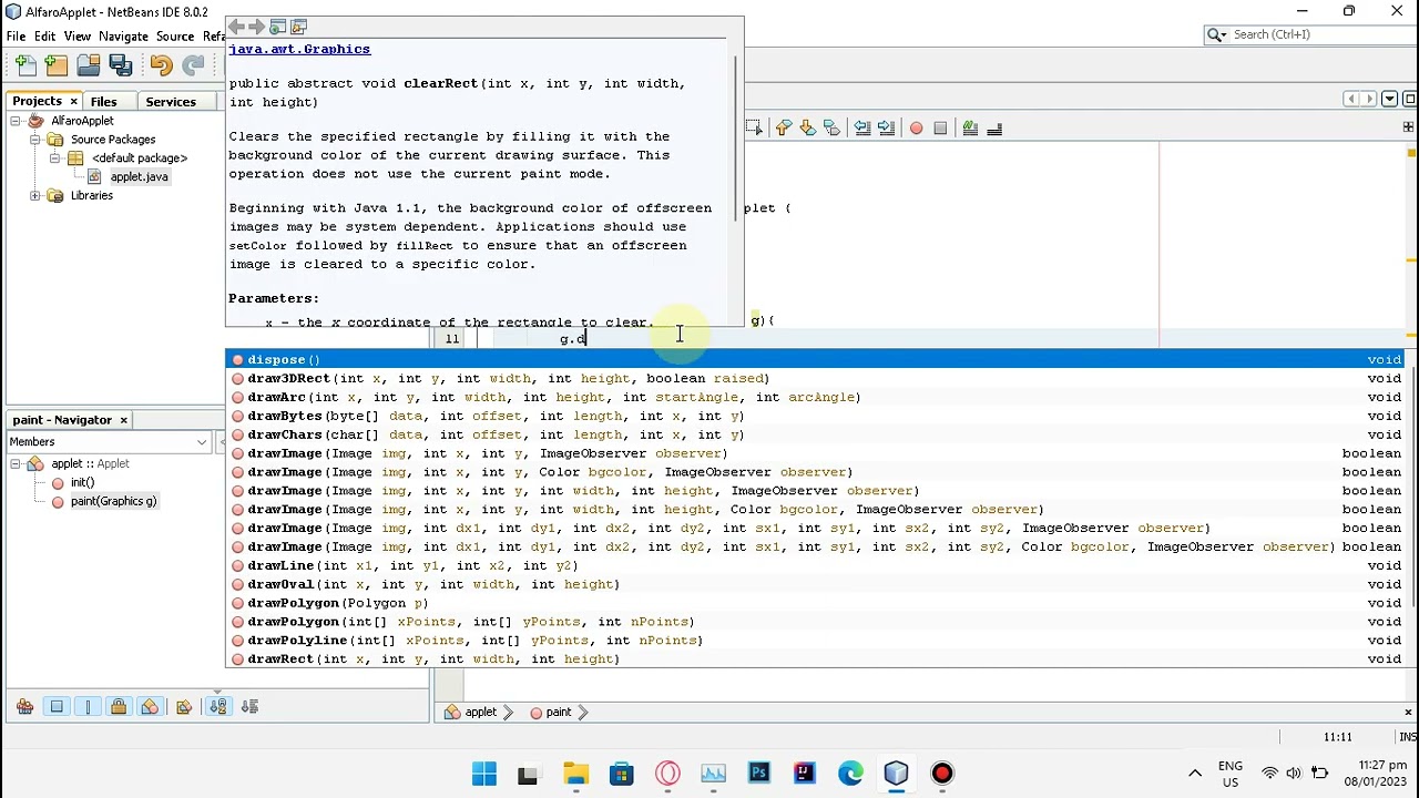 [TAGALOG] Java Applet - Creating Applet / Using DrawString Method (No Commentary)
