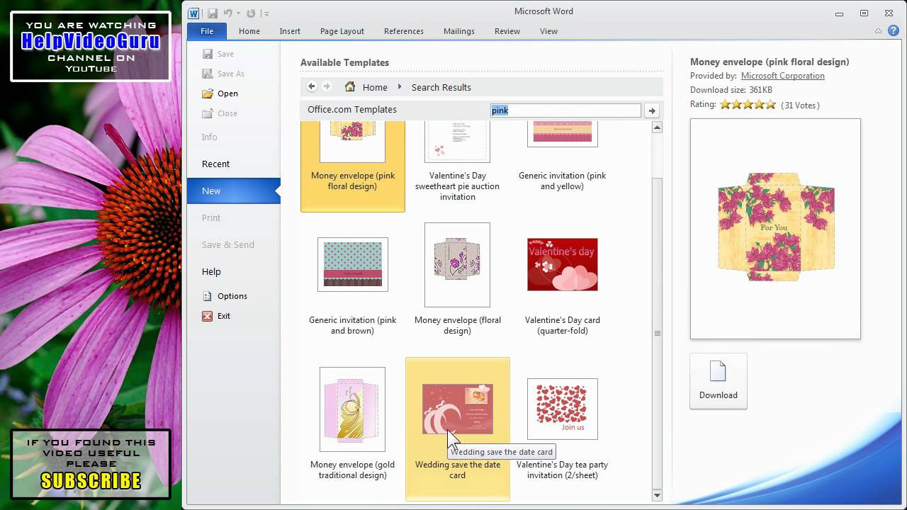 File - New - Templates - Office.com Templates in Microsoft Word 1010