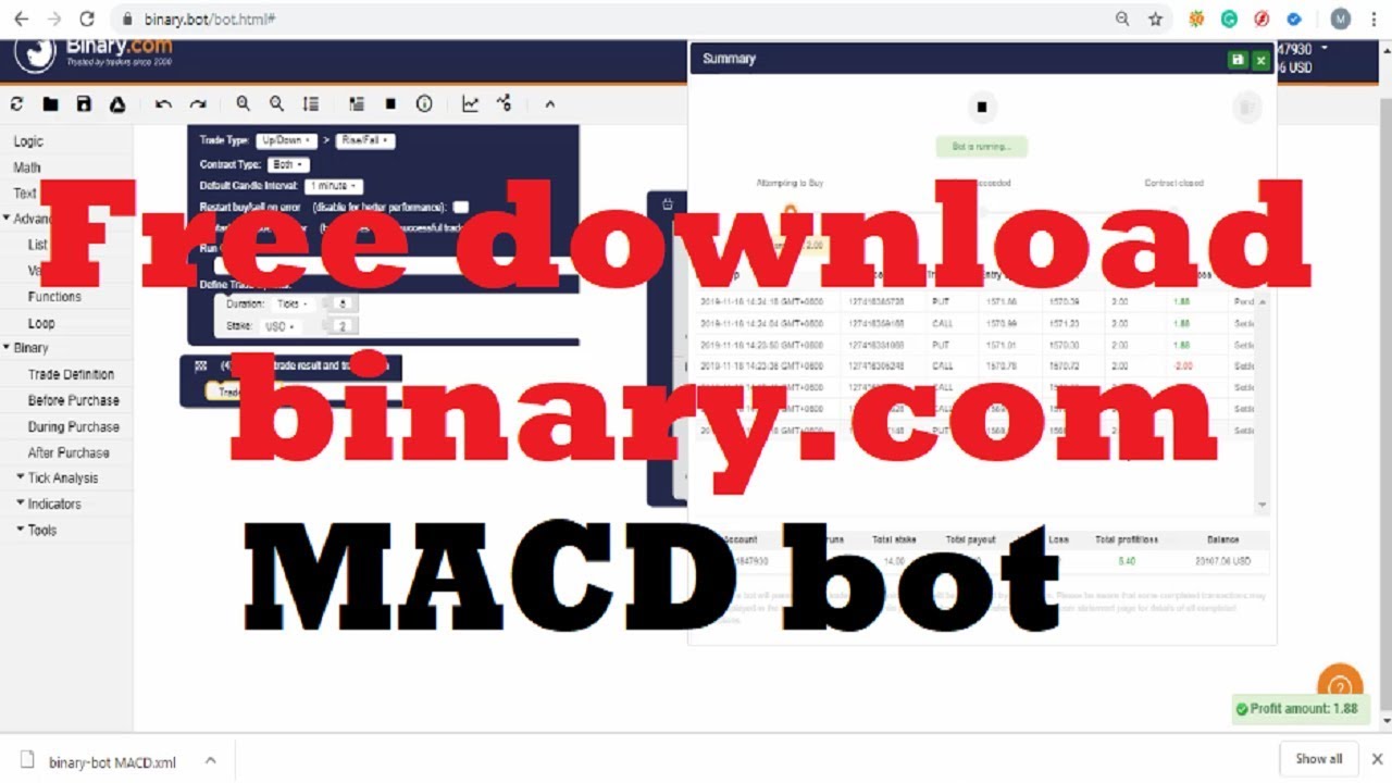 Free download binary.com MACD bot