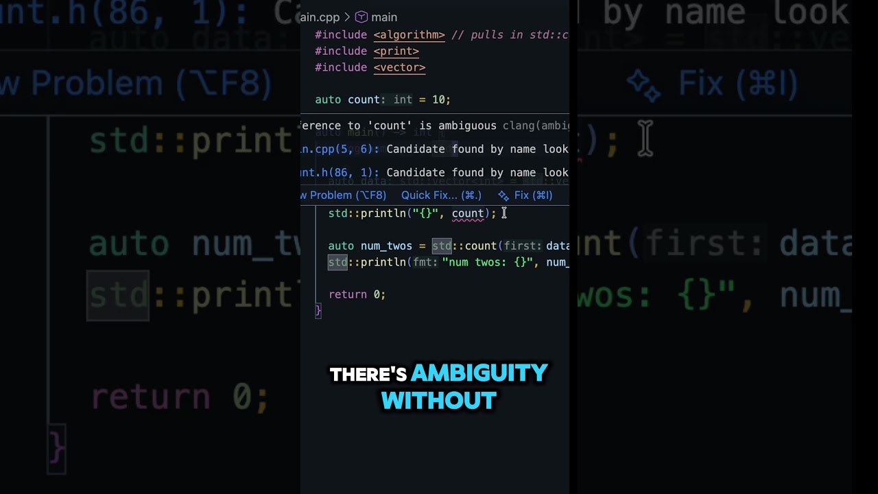 (20/100) AVOID using namespace std; ⚠️
