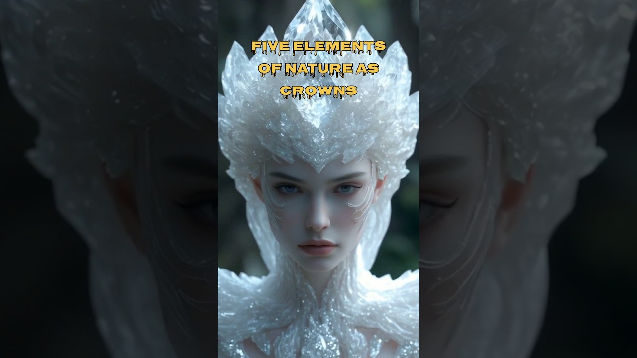 Five Elements of Nature as Crowns #ai #earth #air #water #fire #space #crown
