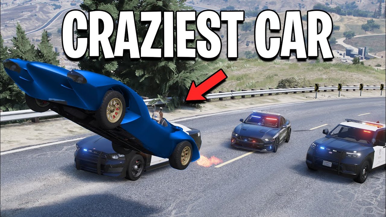 Running from Cops In The Craziest Car on GTA 5 RP