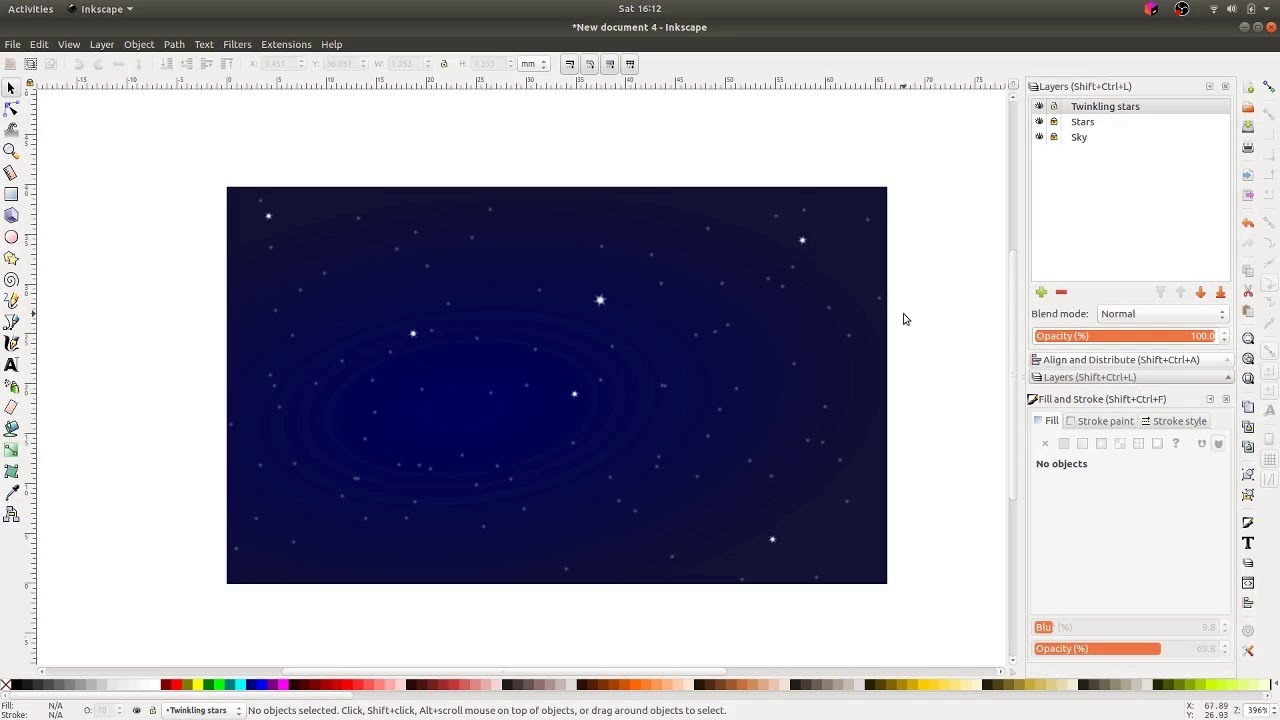 Inkscape: Night sky