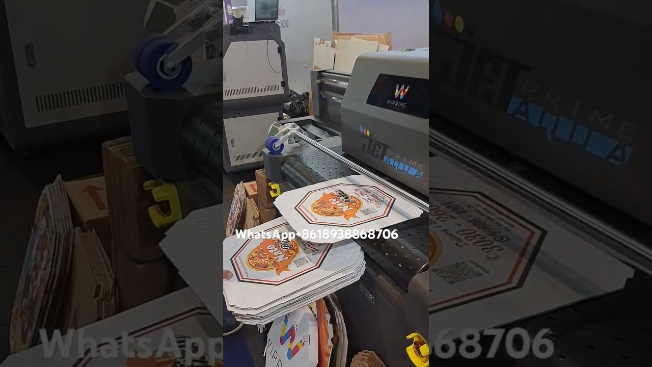 Custom print octagonal pizza box, Single pass printer #digitalprinting #pizzabox