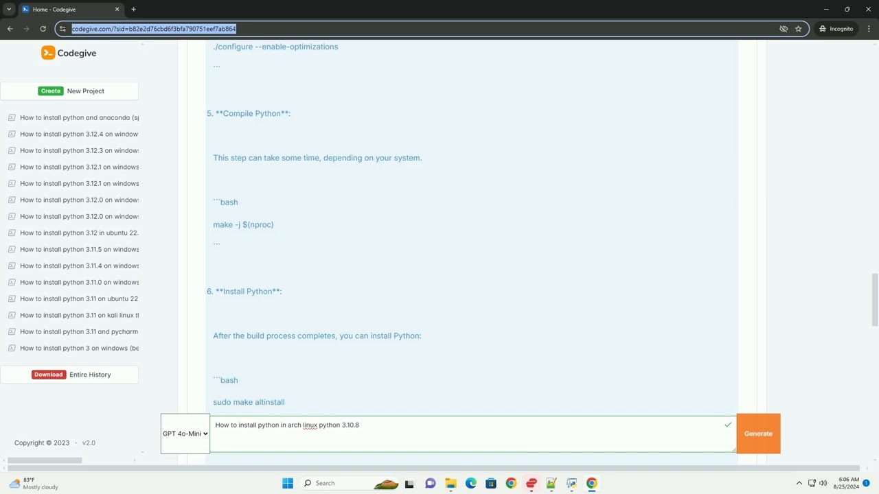 How to install python in arch linux python 3 10 8