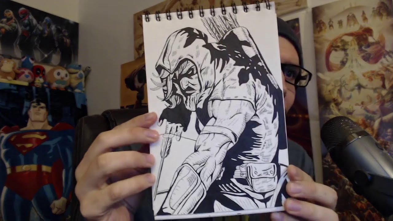 INK DRAWING - TIME LAPSE - GREEN ARROW!