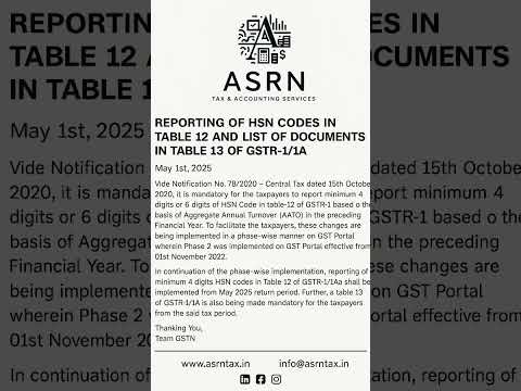 GST Update 2025: Mandatory HSN Reporting Begins! #trending #gstupdate #viralshorts #shortsfeed #asrn
