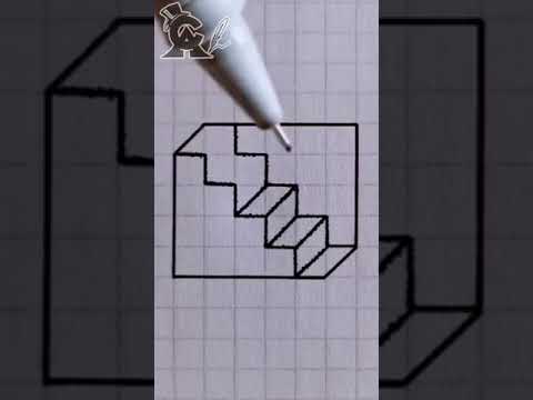 3d illusion staircase |3d drawing #viralvideo #easy #Drawing #arttutorial #painting #3d illusion