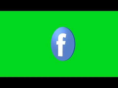 3D Facebook Logo Green Screen