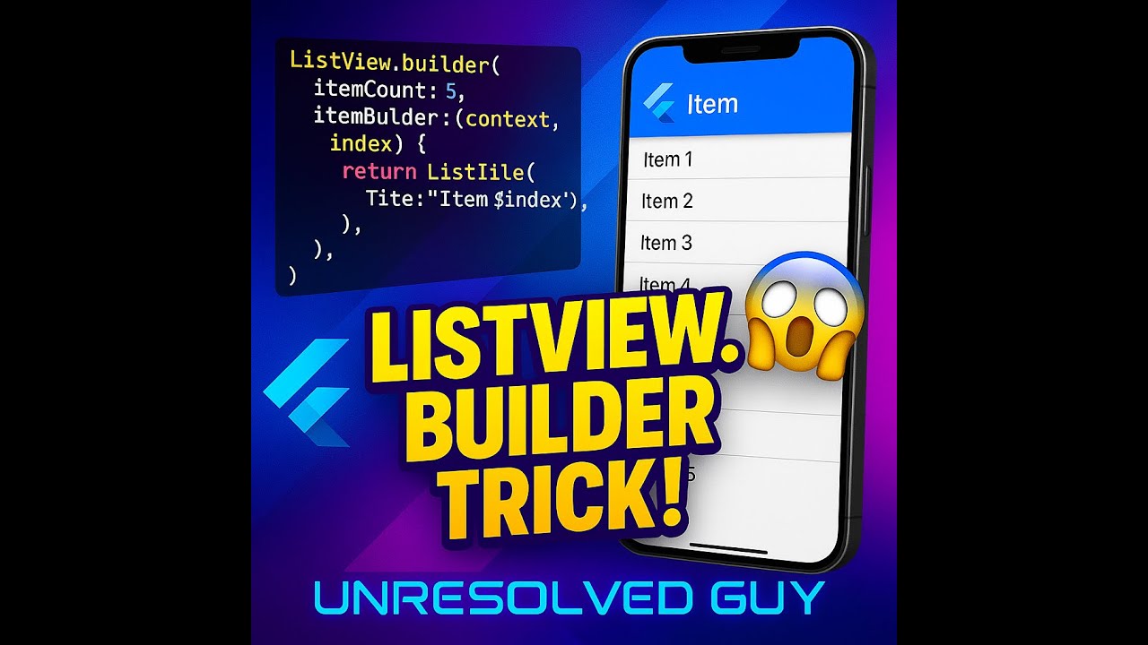 🚀 Flutter ListView.builder Explained 🔥 | Build Dynamic Lists in 2025 (Beginner to Advanced)