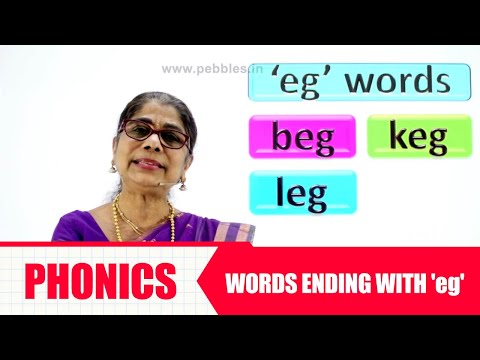Rhyming words with Short vowels | Words ending with 'eg'/Phonics| English educational Part-39-2